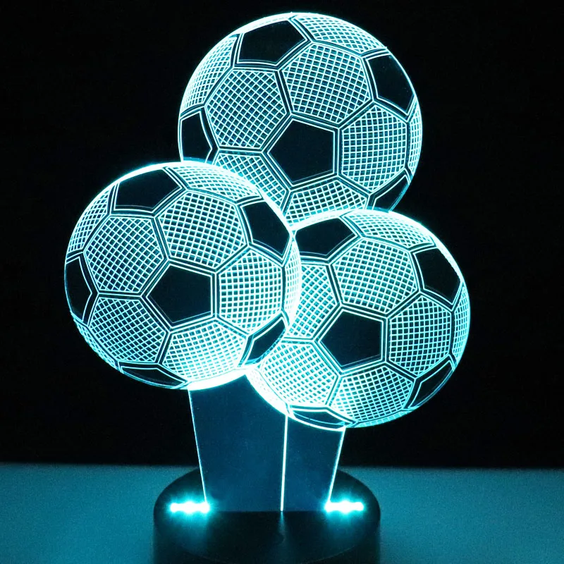 3d Led Night Light Multiple Football Soccer With 7 Colors Light For ...