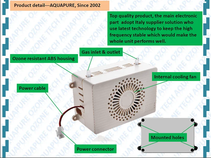 Aquapure 12V/24V DC 500mg Ozone Generator Module for Tap Water Purification