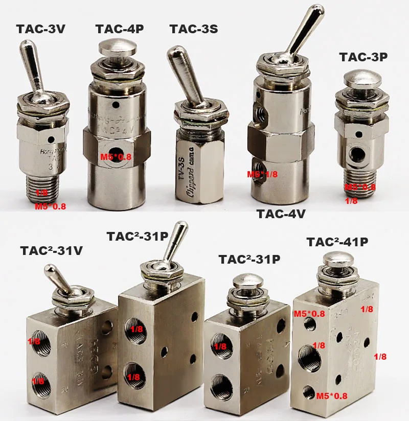Tac Pneumatic Toggle Valve Tac-3v 3p 3s 4v 4p Tac2-31v 31p 41v 41 P ...