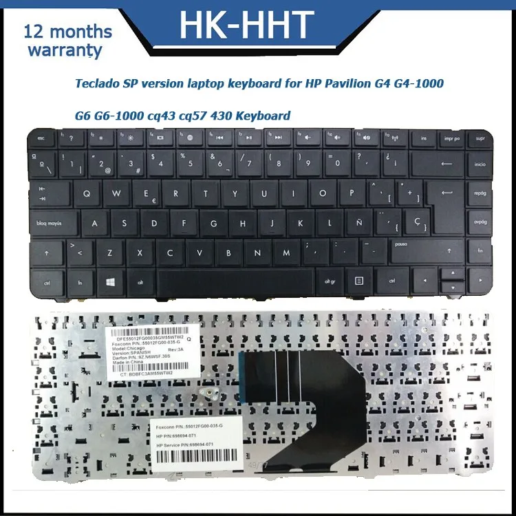 New Keyboard For Hp G4-1000 G6-1000 Cq43 Cq57 Cq58 Spanish Laptop ...