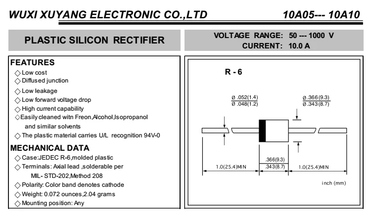10 Amp Rectifier Diode 10a05 - Buy Diode 10a05,Diode 10a05,Diode 10a05 Product on Alibaba.com