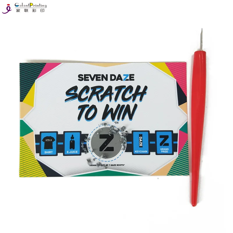 250gsm Art Paper Custom Printing Scratch Lottery Tickets Scratch off ...