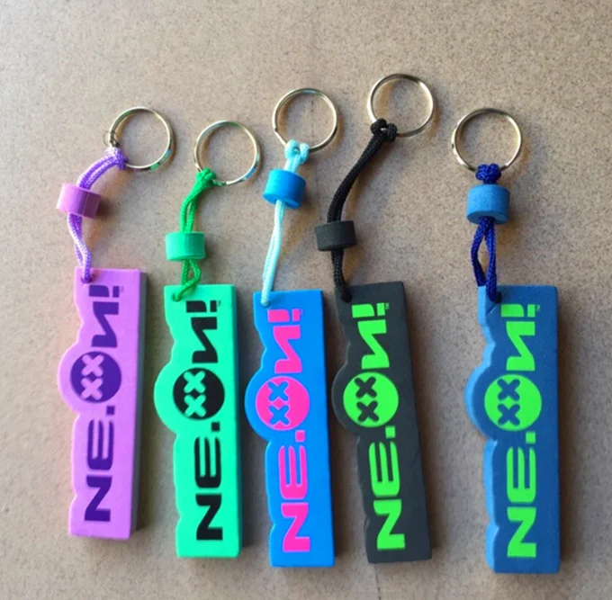 Custom Eva Foam Floating Keychain With Silk Screen Printing Keychain ...