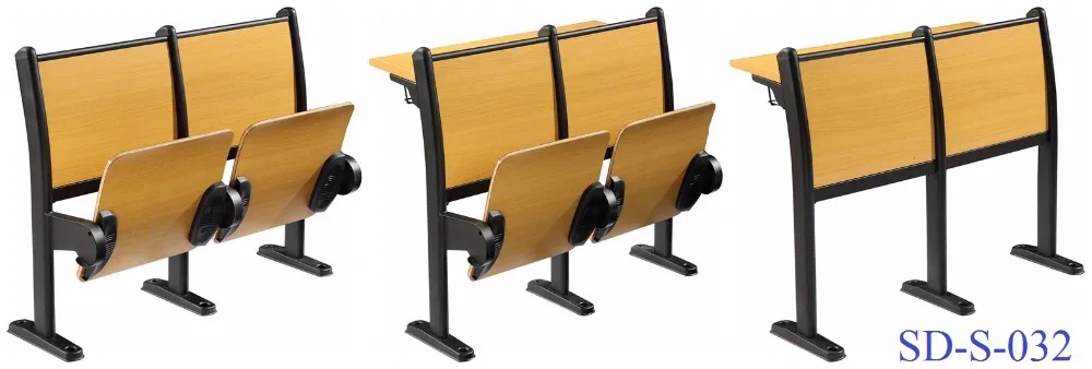 Sd-s-032 College Lecture Hall Desk And Folding Seat,College Desk Bench ...