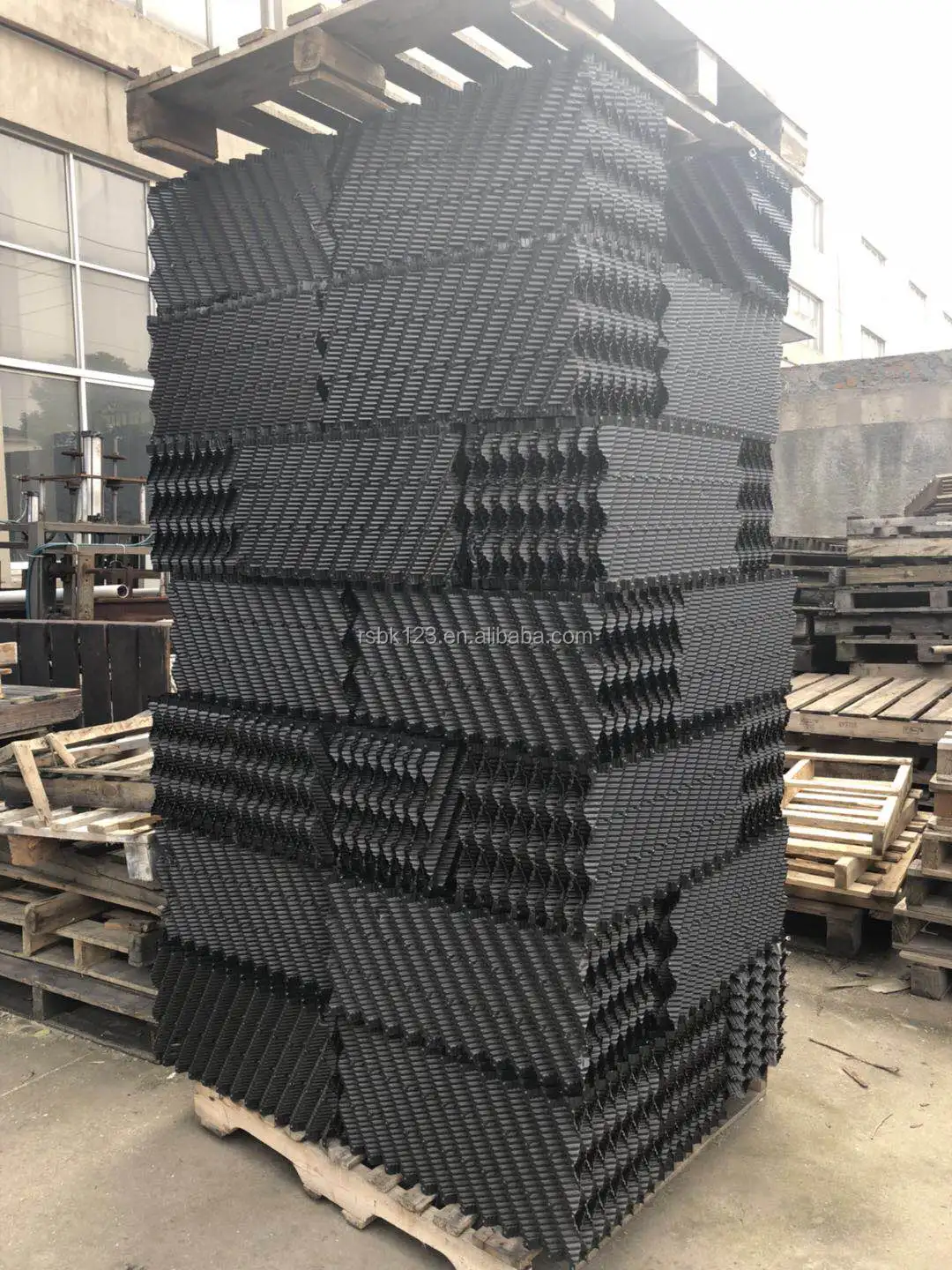 610mm Width Oblique Wave Pvc Infill Film Media For Counter Flow Cooling ...