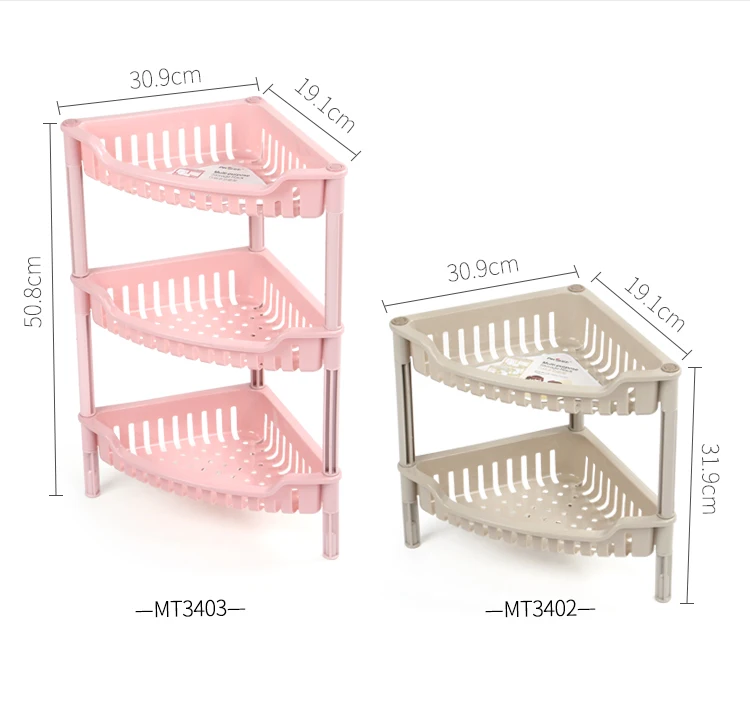 High Quality Colorful Plastic Kitchen PP 2/3/4 Layers Rack