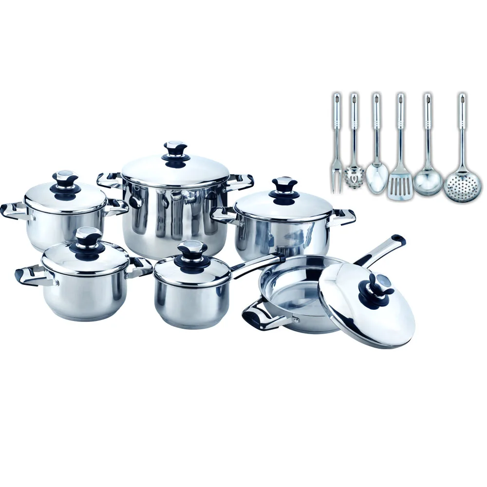 High Quality Ss201 18pcs Stainless Steel Kitchen Ware/cookware Sets ...
