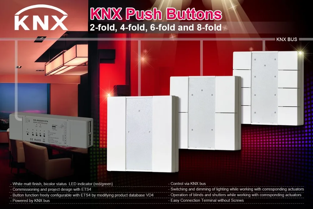 Knx - Push Switch Panel - Buy Knx Buliding Control,Knx Led Dimmer,Knx ...