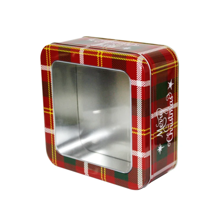 Metal Can Square Tins Box With Pvc Clear Lid - Buy Metal Tins With Pvc ...