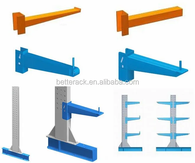 Adjustable Warehouse Storage Rack Heavy Duty Lumber Storage Cantilever ...