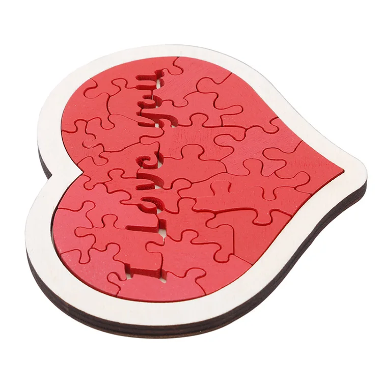 Educational Heart-Shaped Wooden Puzzle for Baby & Kids