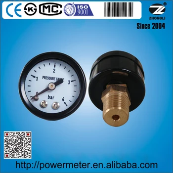 Small Smart Manometer 28mm Diameter Pt1/4 4 Bar Mini Pressure Gauge ...
