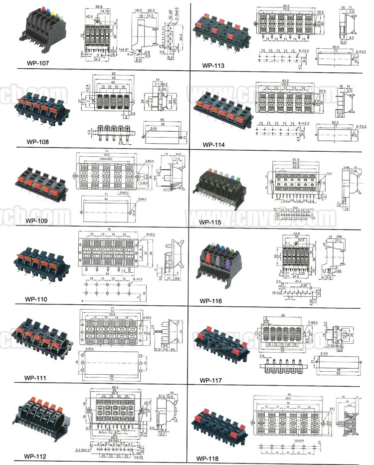 10a Batter Spring Type Terminal Blocks 4 Pin Speaker Wire Connectors ...