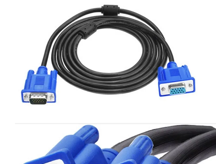 High Quality 15pin Blue Svga Vga Cable Male To Male For Pc Monitor Tv ...