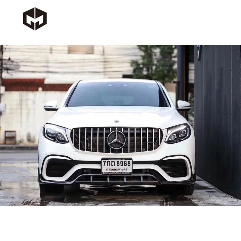 Topcar Carbon Fiber Front Bumper Spoiler Lip for Mercedes GLC43 GLC63 AMG