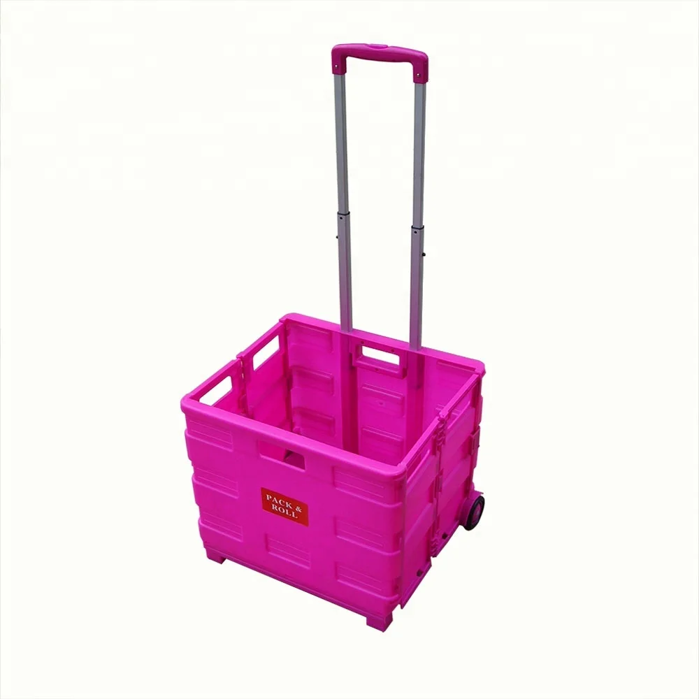Two Wheels Colorful Plastic Luggage Folding Trolley - Buy Folding ...