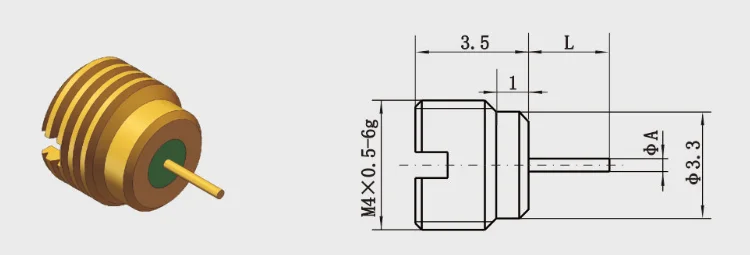 Smpm Male Full Detent Hermetically Sealed Connector Thread-in Mount Pin Terminal - Buy ...