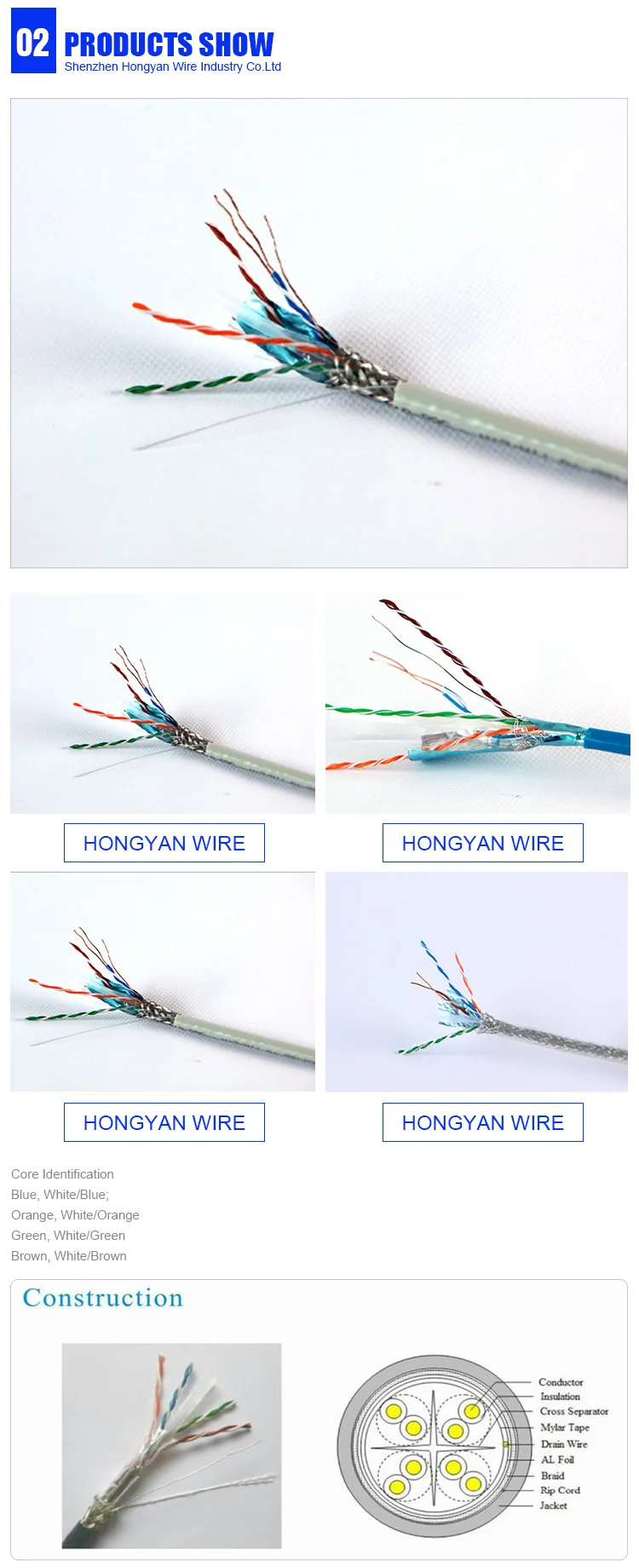 Color Code Telecom Copper Cables Stp 23awg Cat6 Cable - Buy Cat6 Sftp ...