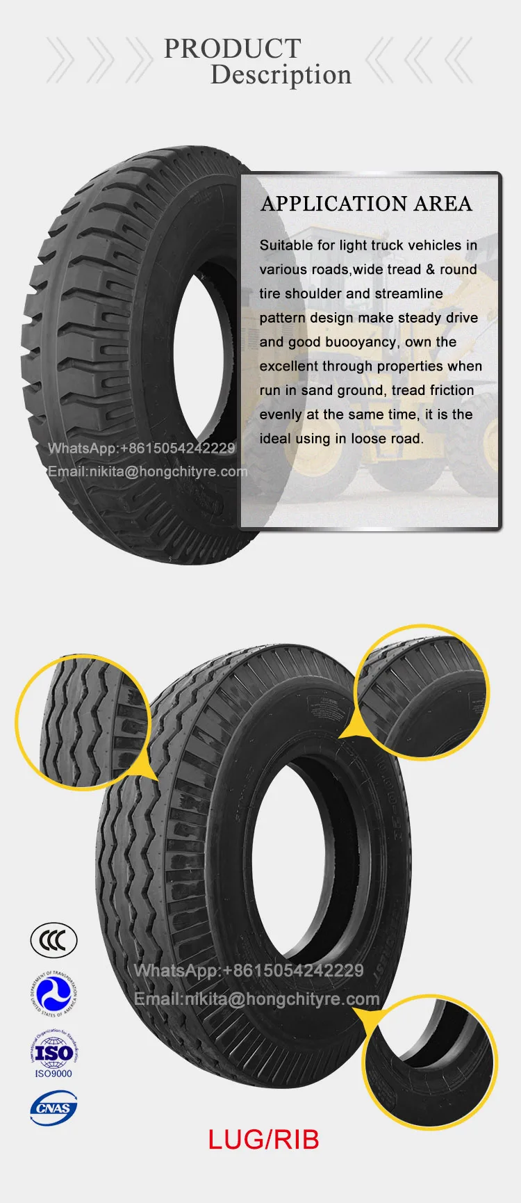 Tires 7.50x15 Factory In China With Rib And Lug Pattern - Buy Trailer ...