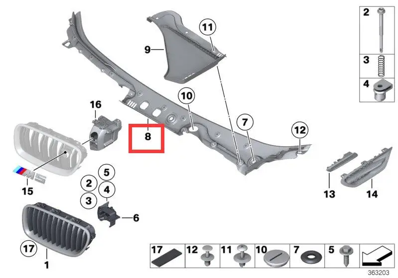 Car Windshield Cowl Vent Cover Grille Panel 51717203124 For Bmw 528 535 ...