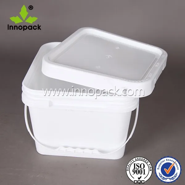 1 Gallon Plastic Rectangular Bucket Food Grade 4 Liter Square Pails ...