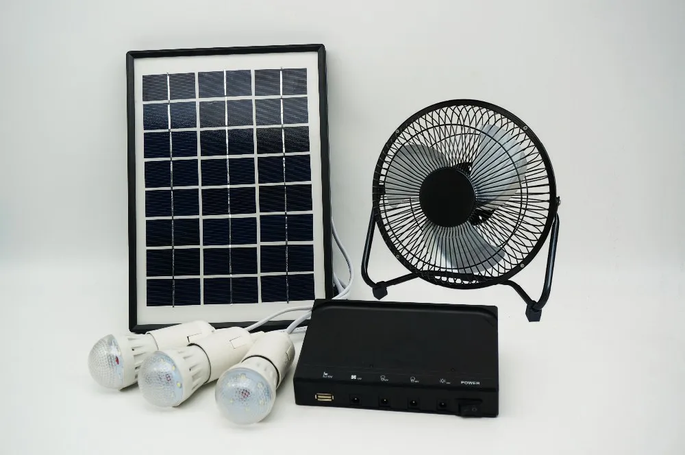 5w Solar Power Lighting System Kits 12v And 5v For Led Bulb,Dc Fan And ...