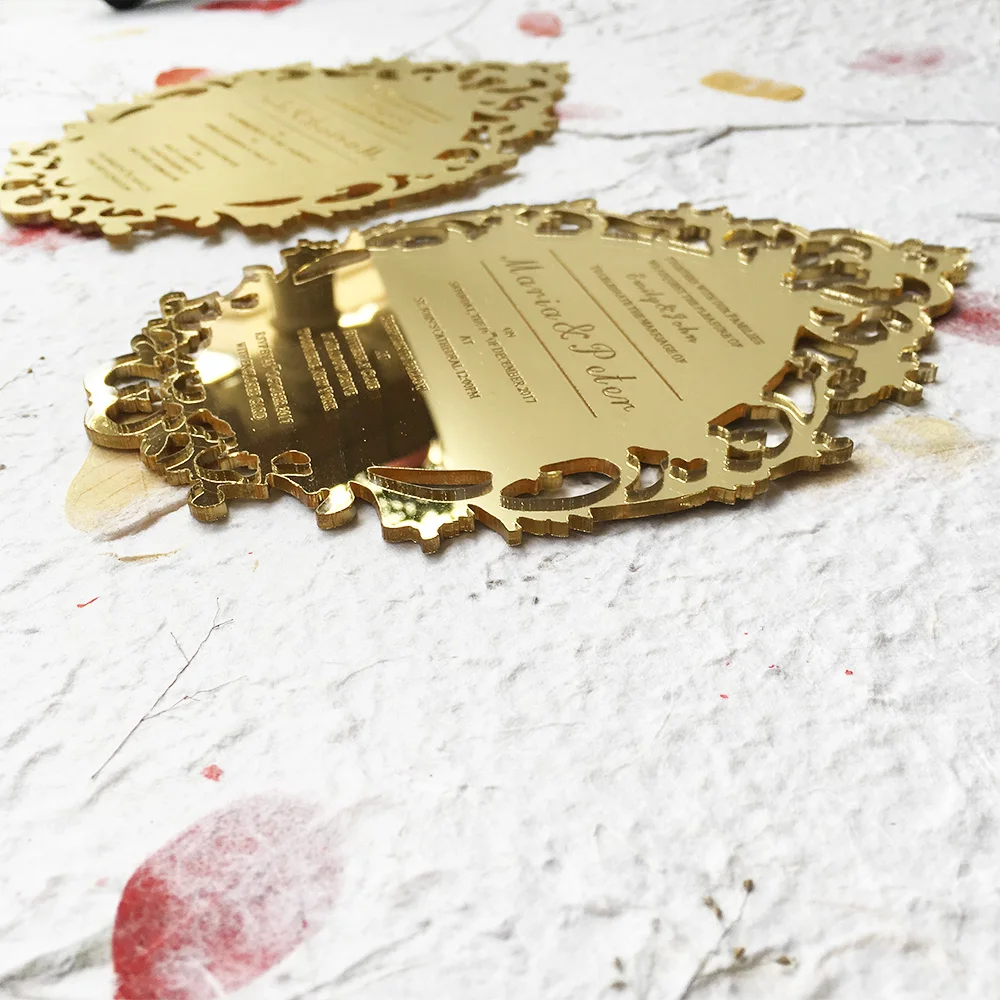 Resin Invitation Card - Luxury Vintage Wedding Invites