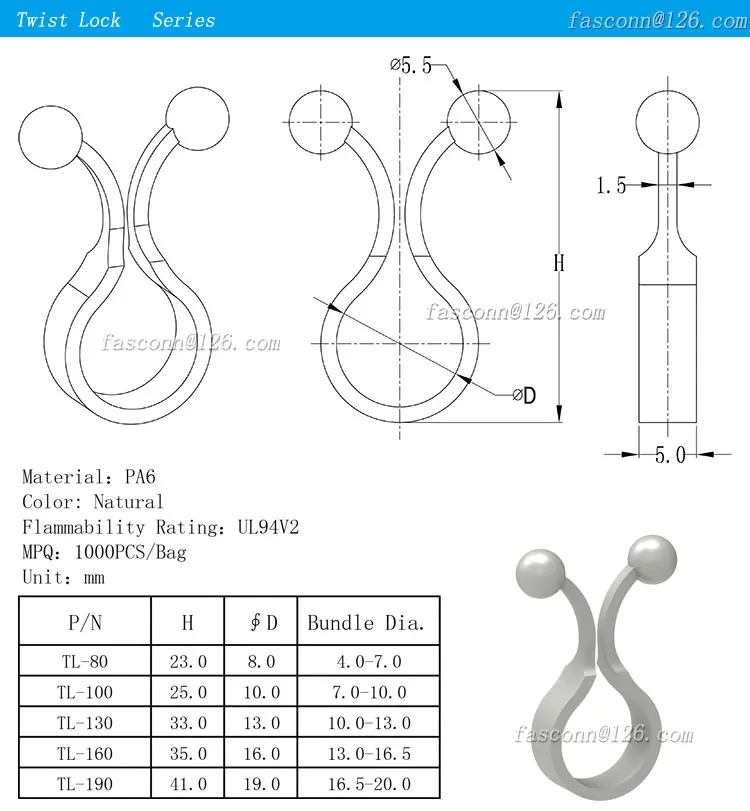 Push Mount Lock Loop Cable Clamp - Efficient Cable Management