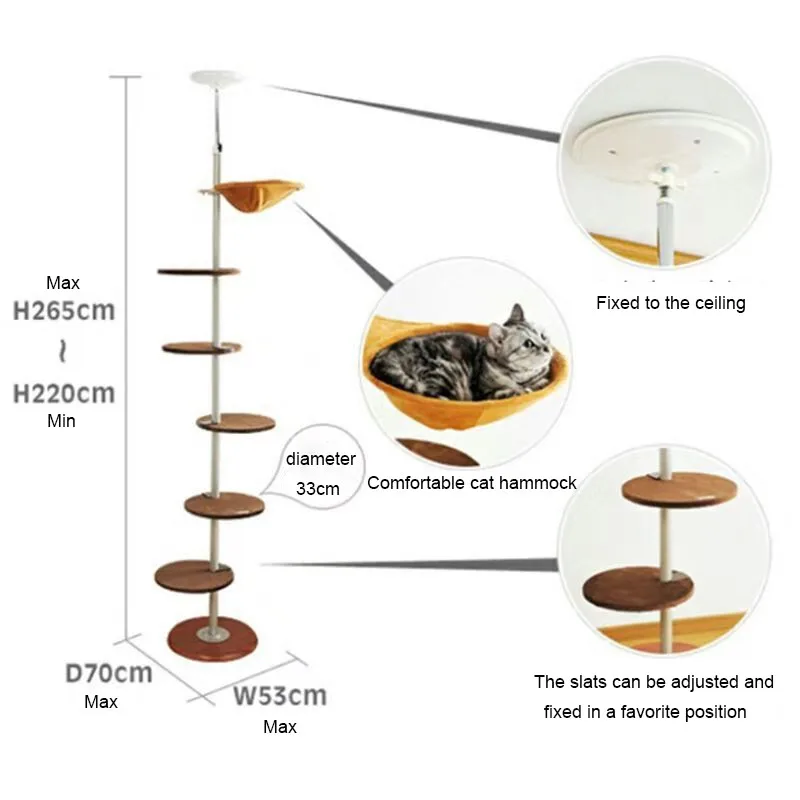 Cat Jumps Pole Large Climbing Frame Jumping Platform cat climbing frame ...