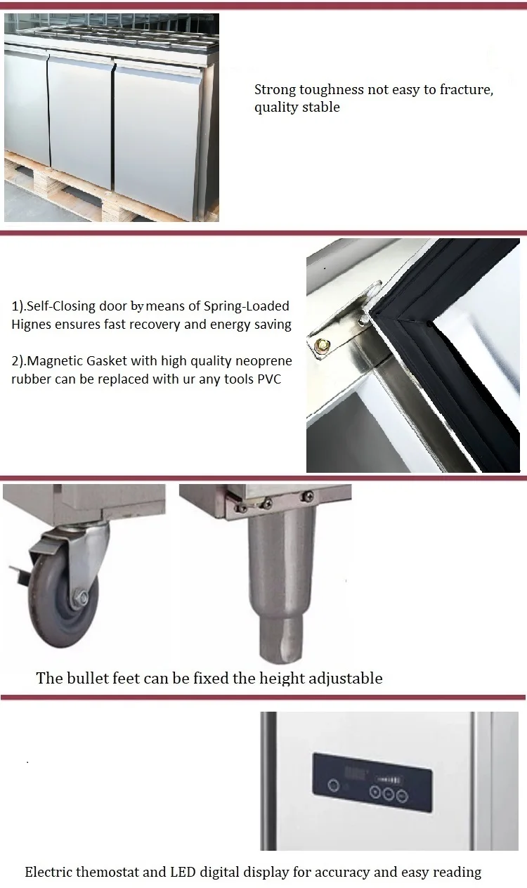 Stainless Steel Pizza Prep Fridge - Efficient & Durable