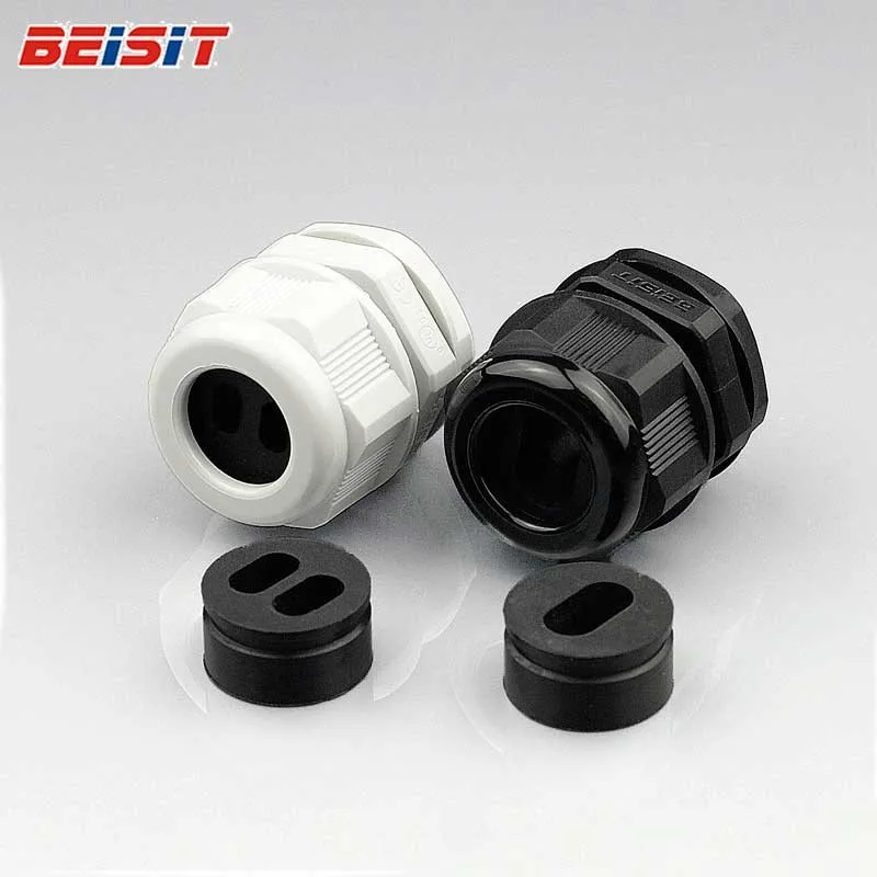 CE Rohs REACH Metric Type Multi-Hole Entry Nylon Cable Gland for Flat Cable
