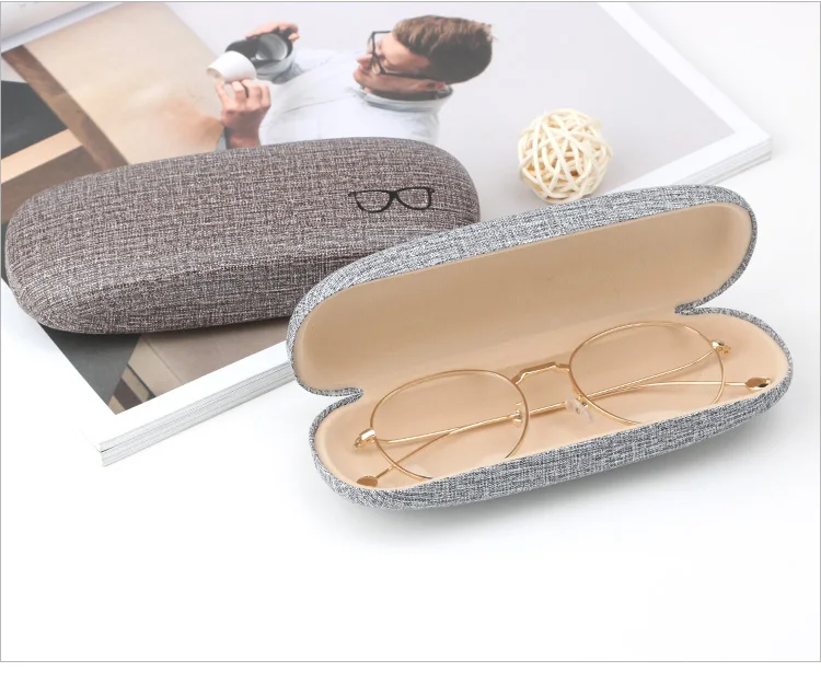 Spectacles Box Eyeglasses Box Protector Container Pu Covered Glasses ...