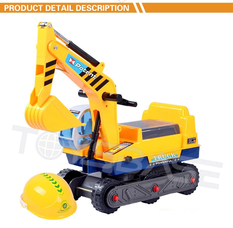 Pretend Play Construction Truck Toy Excavator Digger Scooter Pulling ...