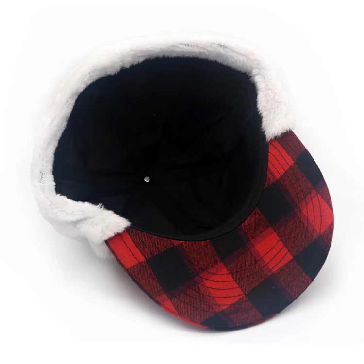 Custom Logo Ear Flap Winter Hat - Snapback Cap 6 Panel
