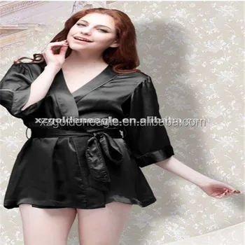 Sexy Black Short Silk Robe - Buy Silk Robes Black,100% Mullberry Silk ...
