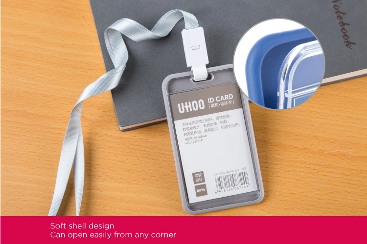 UHOO Waterproof Vertical High Transparent Acrylic TPR Id Card Holder ...
