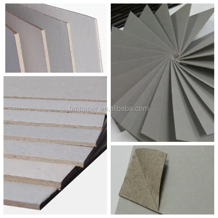 High Stiffness 1mm 1.5mm 1.7mm Gray Thick Cardboard Chipboard Sheets ...