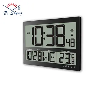 Lcd Digital Wall Clock Radio Controlled Clock Temperature Clock - Buy ...