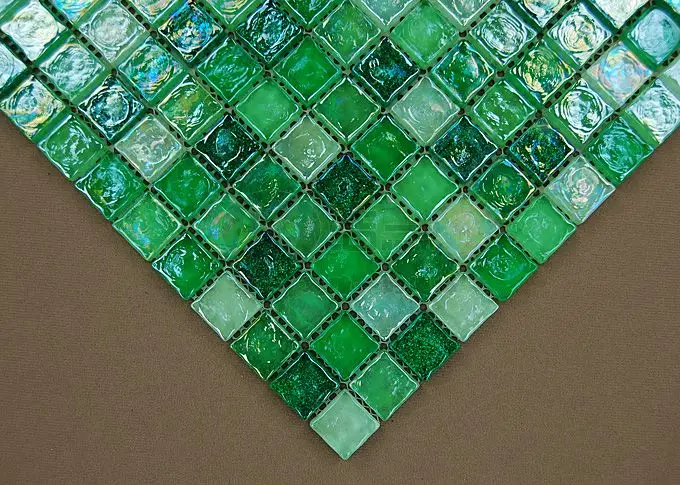 Green Blue Glass Mosaic Tile for Swimming Pool - Iridescent Pool Tile