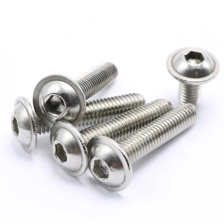 Stainless Steel Hex Socket Button Flange Head Screw with Collar