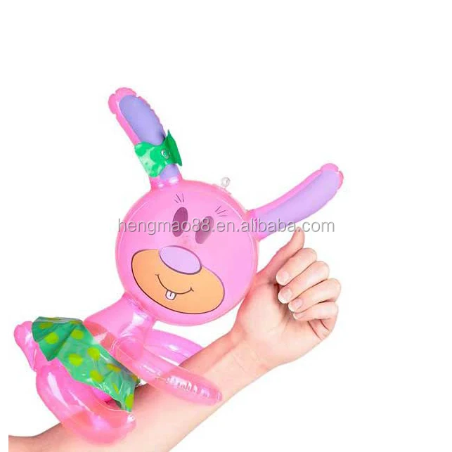 Cute Yellow Small Inflatable Animal Rabbit Toys with Hug Posture