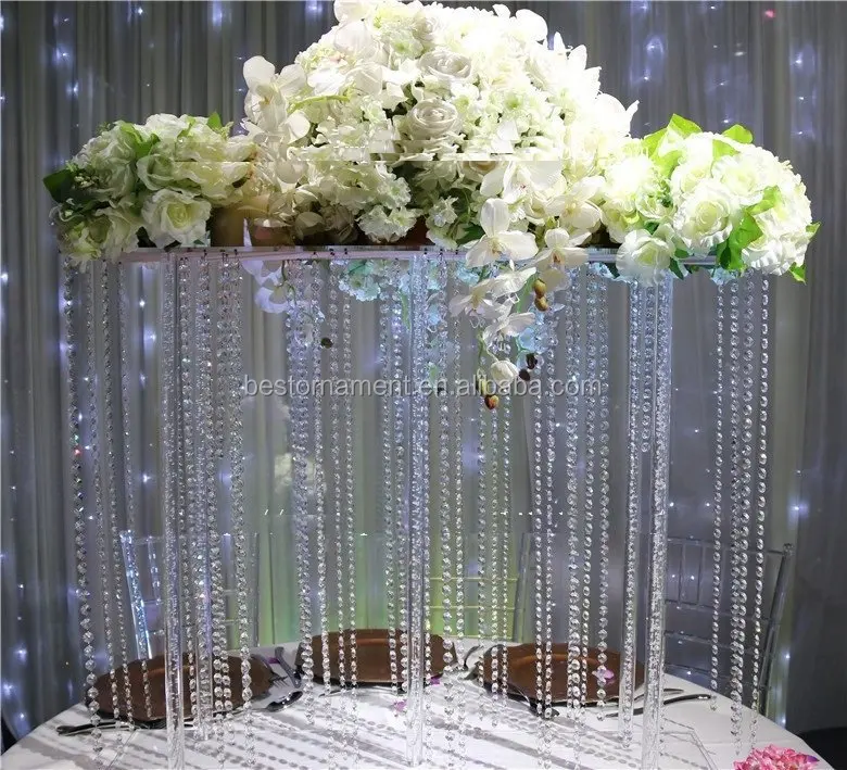 Tall Rectangular Acrylic Event Centerpiece Stand - Clear