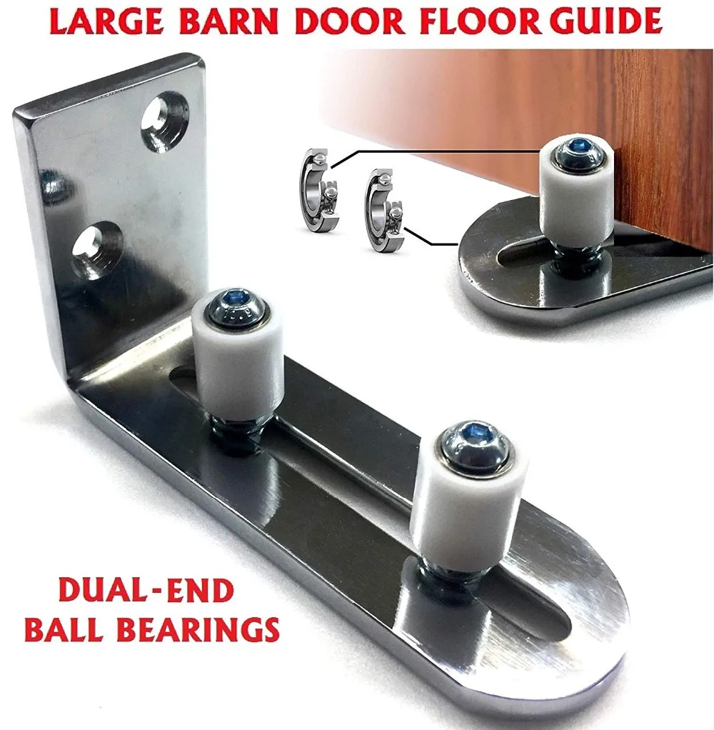 Large Adjustable Wall Mount Stay Roller Floor Guide for Barn Doors