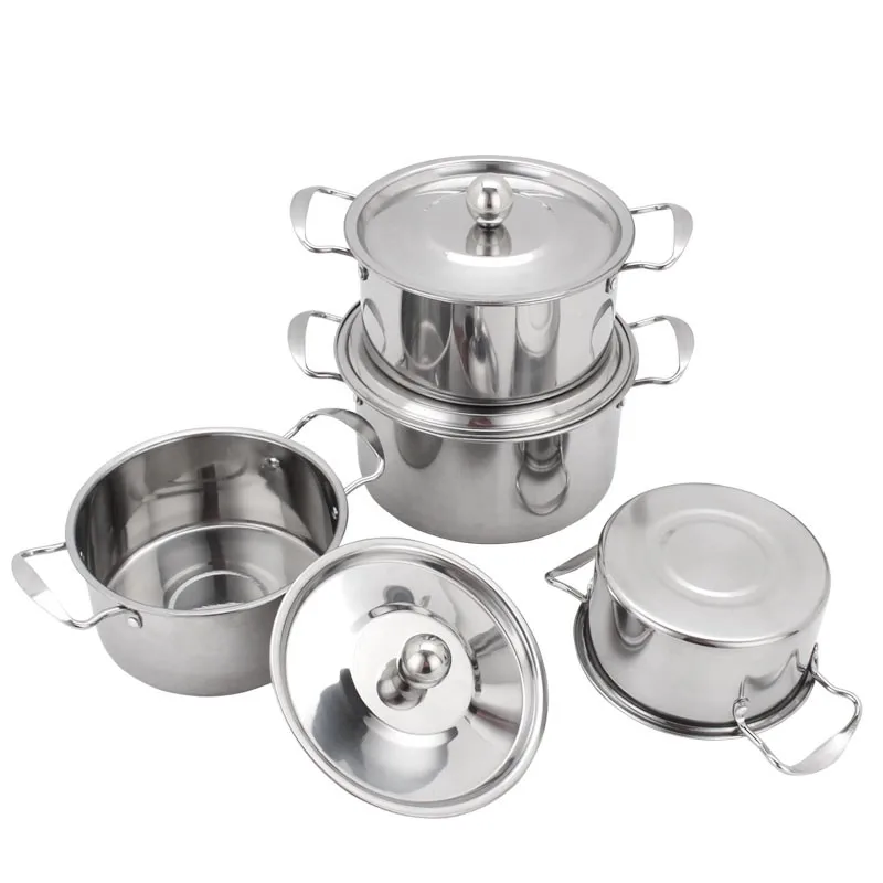 4 Pcs High Quality Stainless Steel Cookware Soup Pot Cooking Pot Sets ...