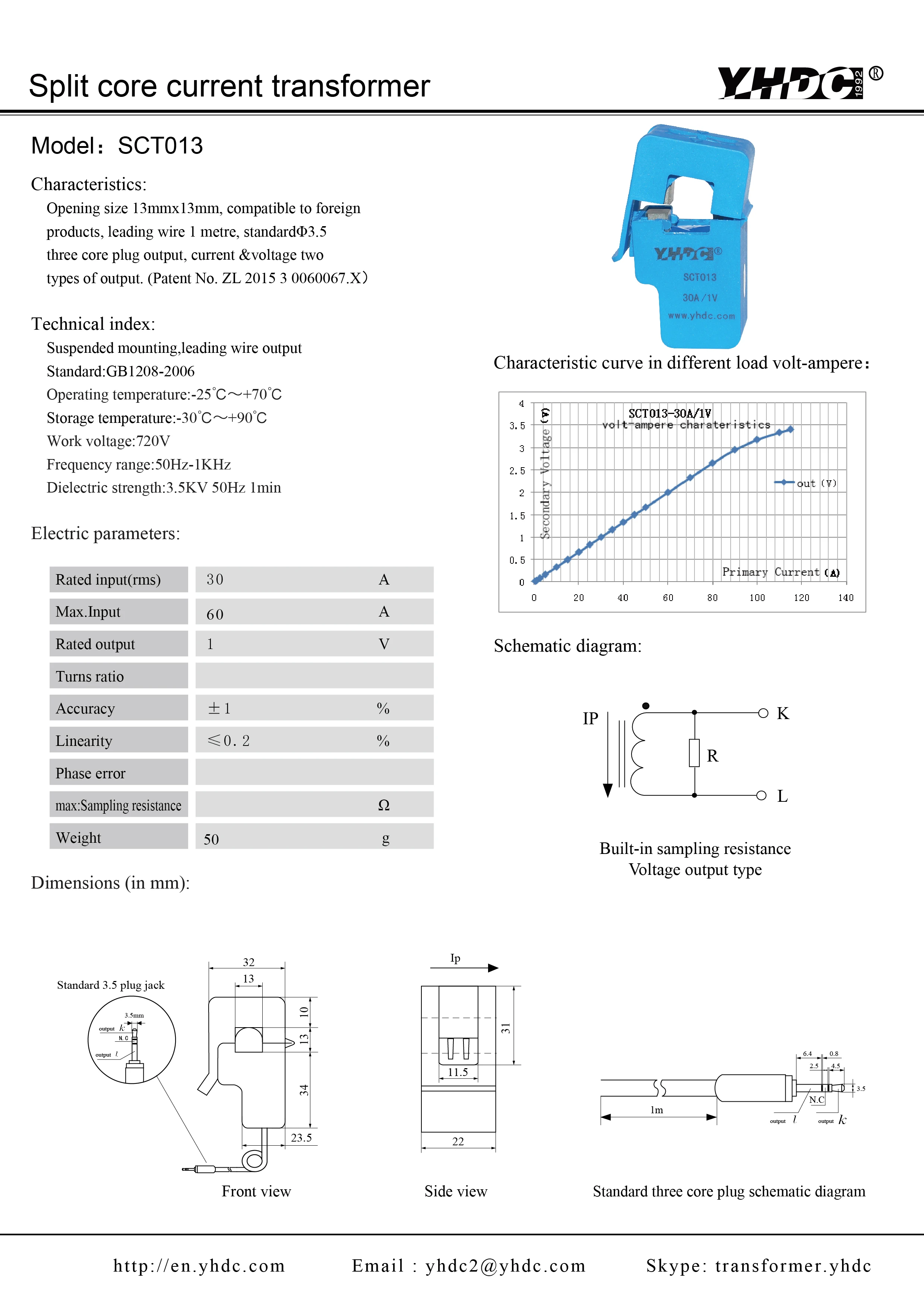 Sct 013 Split Core Current Transformer With Rj11 Connector Buy Sct 013 Split Core Current