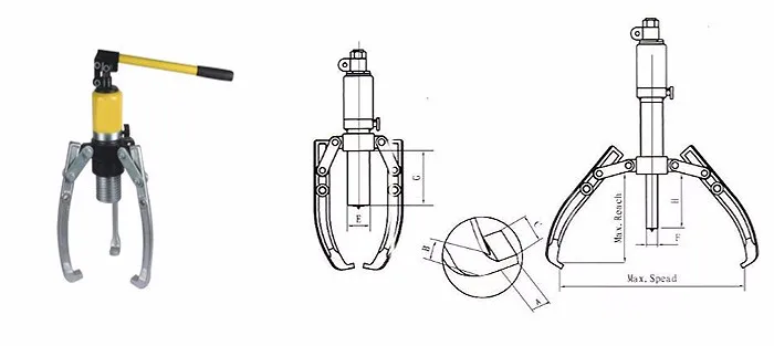 DYZ Sizes Integral Type Hydraulic Puller Tools for Small Bearings
