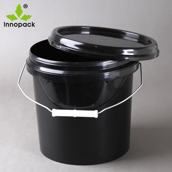 Black 18 Liter Food Grade Plastic Bucket With Lid And Handle - Buy ...