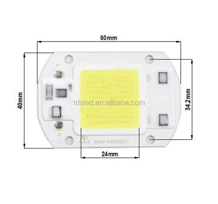6000k - 6500k 110v 220v Ac Led Chip 50w Cob 4000lm - 4500lm - Buy 220v ...
