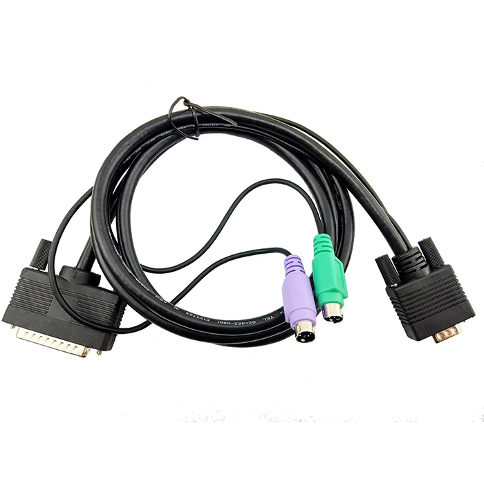 Kvm Cable Dsub 25 Pin To 15 Pin Vga 9pin To 15pin Vga For Kvm Switch ...