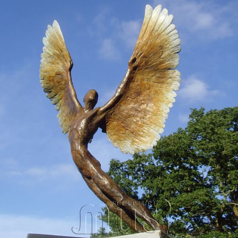 Outdoor Garden Decoration Large Size Metal Craft Bronze Winged Angel ...
